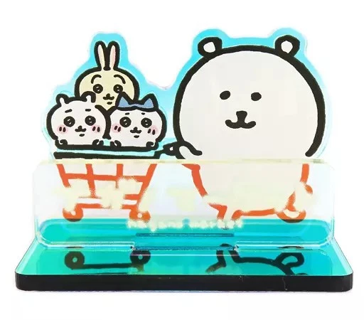 CHIIKAWA CART PUSH Hologram Acrylic Stand Self Tsukkomi Kuma Japan ...
