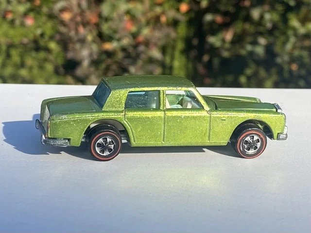 HOTWHEELS REDLINE ROLLS Royce Silver Shadow 1969 Mattel Lime Green ...