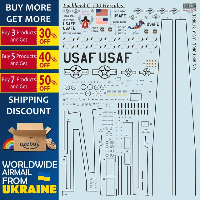 LOCKHEED C-130 HERCULES. Part 2 1/72 Scale Decals Kit Print Scale 72 ...