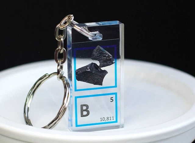 BORON CRYSTALLINE SAMPLE, Boron Element, Boron Periodic Tile Keyring, 1 ...