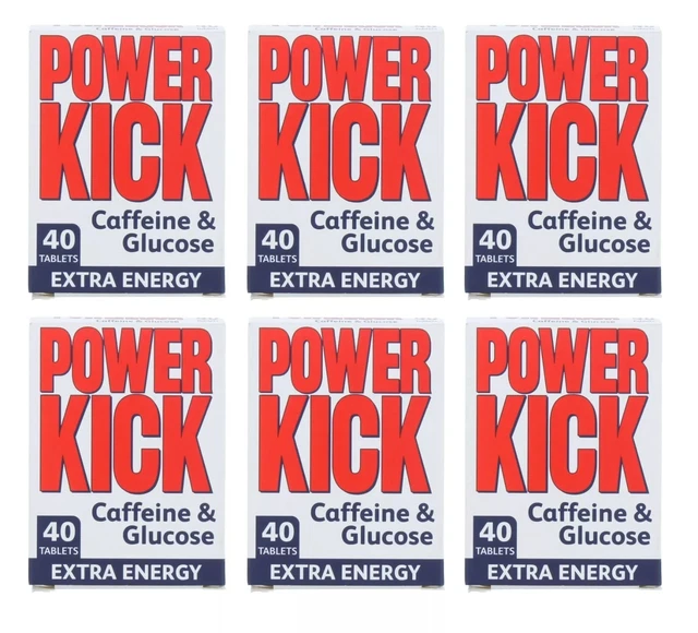 POWER KICK CAFFEINE & Glucose Tablets - 6 x 40 Tablets (240) £8.99 ...