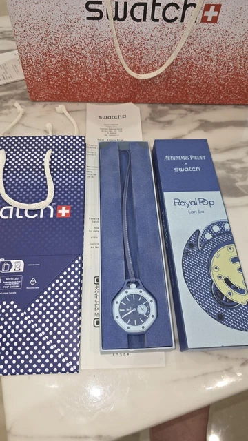 SWATCH X AP ROYAL POP Watch Audemars Piguet LAN Ba - Blue New with ...