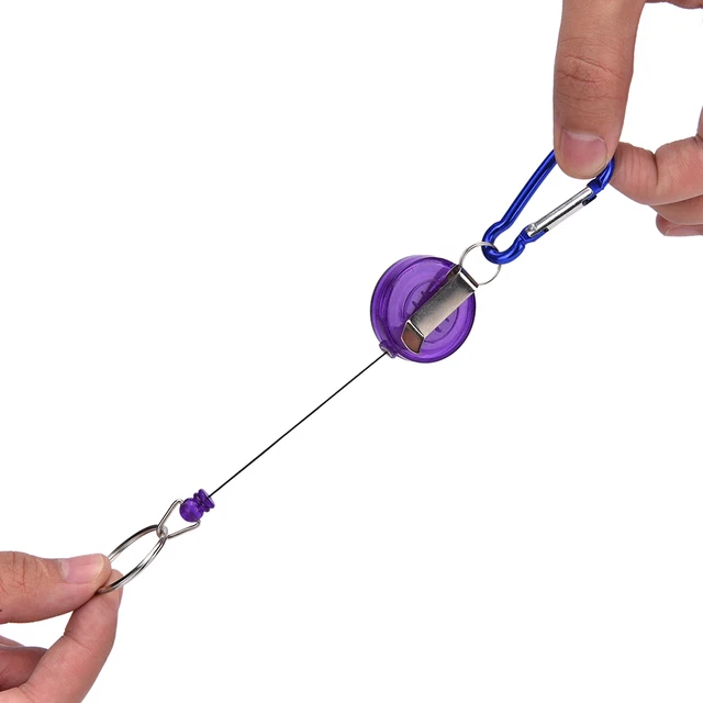 RETRACTABLE REEL RECOIL ID Badge Lanyard Name Tag Key Card Holder Belt ...