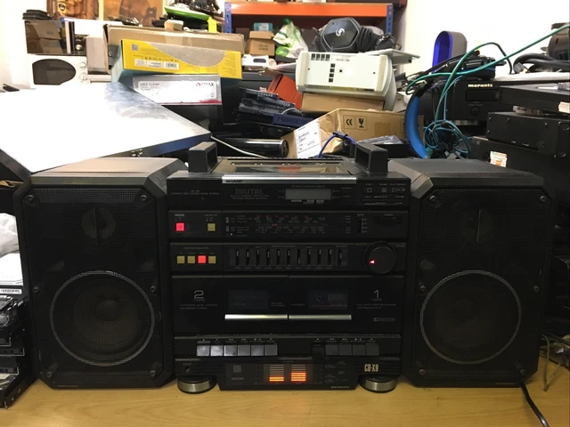 SHARP CD-X9 BOOMBOX Ghetto Blaster Portable CD Stereo Tape Player ...
