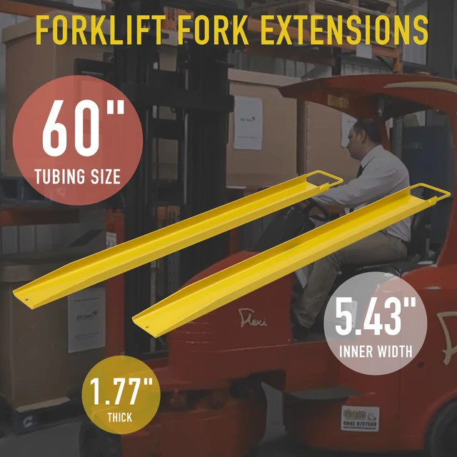 WIDE FORKLIFT PALLET Fork Extensions - Pair - 60x5.5inch - USA-Made $94 ...
