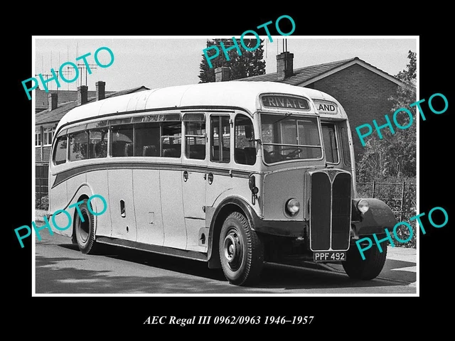 OLD LARGE HISTORIC Photo Of 1946 Aec Regal Iii Bus Launch Press Photo £4.35 - PicClick UK