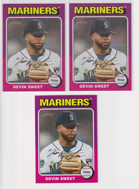 2024 TOPPS HERITAGE Devin Sweet Flip Stock /5 Seattle Mariners SSP (2 ...