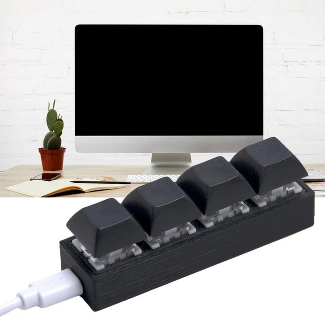 4KEYS MINI MECHANICAL Keyboard Programming Macro Keypad Keyboards ...