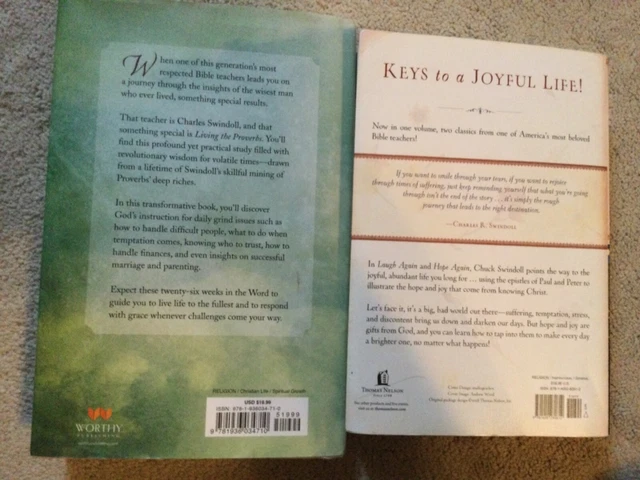 LOT DE 2 livres : Living the Proverbs & Laugh Again Hope Again par ...