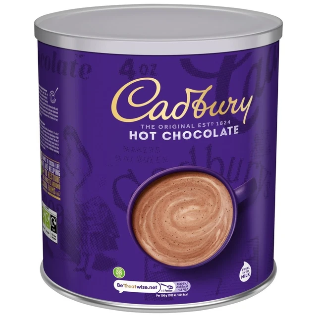 CADBURY DRINKING HOT Chocolate Cocoa Powder Tub 2KG (Add Milk) £24.99 ...