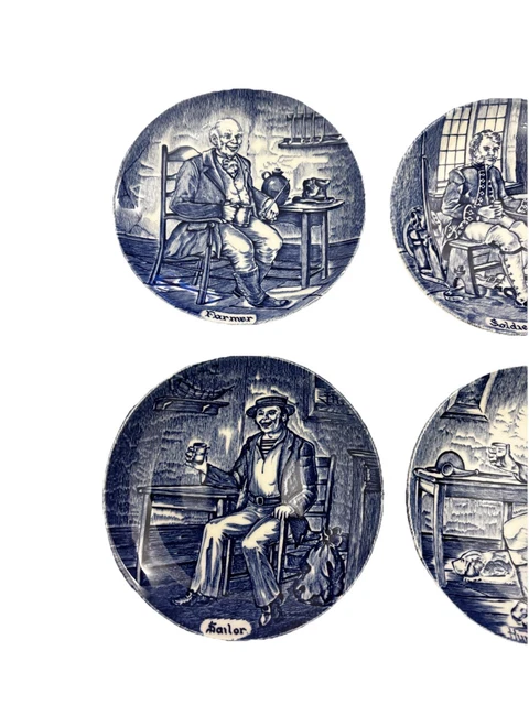ENOCH WEDGEWOOD PLATES Set Of 6 Pedlar, Game Keeper, Farmer, Soldier ...