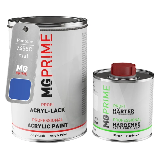 PANTONE 7455C BLUE mat peinture acrylique 1,5 Litres 1500 ml durcisseur ...