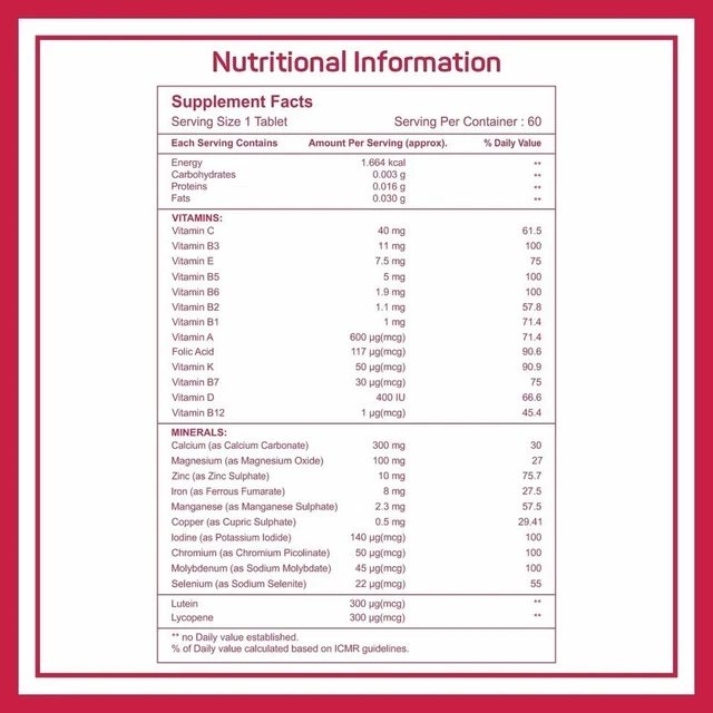 HEALTHVIT CENVITAN WOMEN 50+ Multivitamins and Multimineral 25 ...