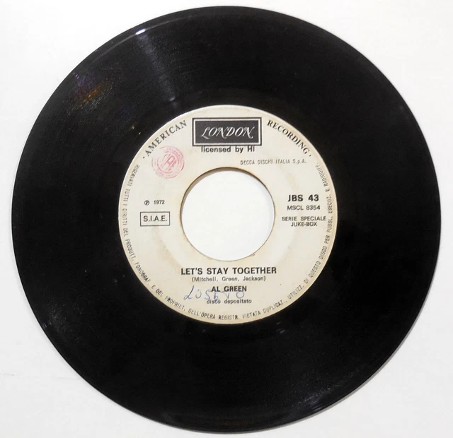 45 GIRI RPM Juke Box Al Green Let's Stay Togheter Grapefruit Sha Sha ...