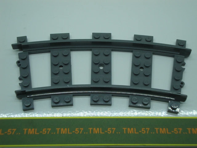 LÉGO TRAIN LEGO CITY - RAIL courbe en plastique gris foncé COURBE - Lot ...