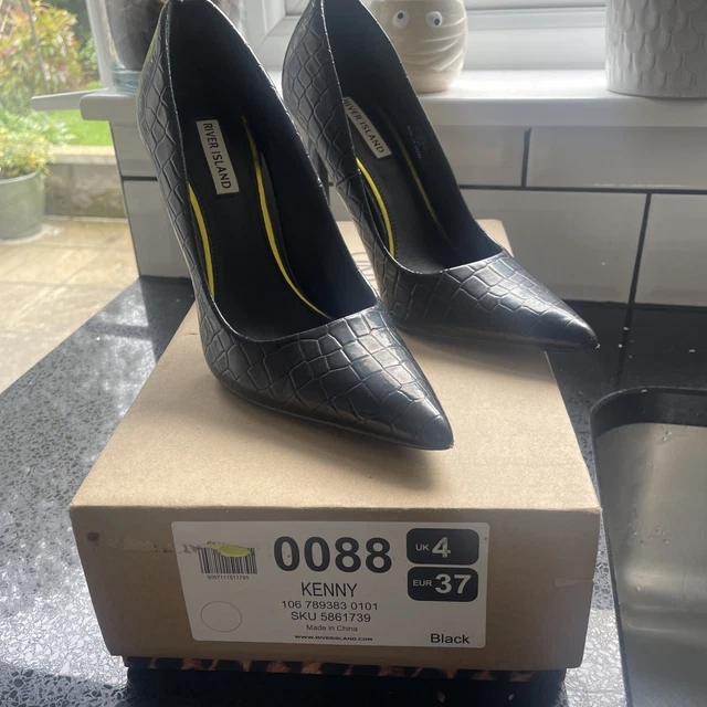 WOMEN'S HIGH HEEL, River island, Size 4 black court shoe £16.13 ...