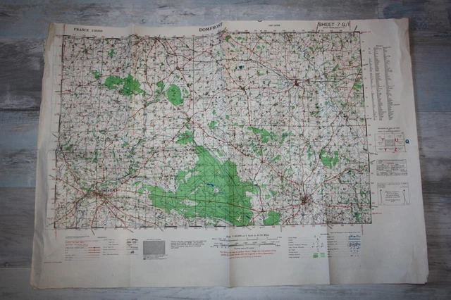 WW2 NORMANDY ORIGINAL map DOMFRONT 1944 WWII France DDAY US military ...