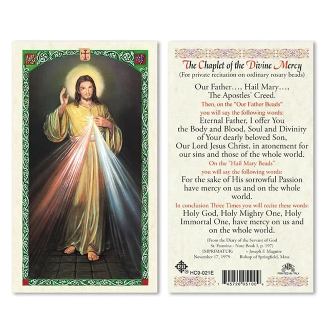 THE CHAPLET OF Divine Mercy Laminated Prayer Card Catholic Holy Card £2 ...