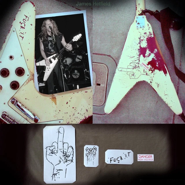JAMES HETFIELD ELECTRA Flying V 2236 guitar vinyl stickers set 4 £42.68 ...