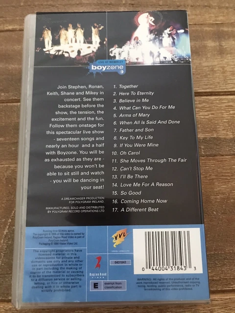 BOYZONE LIVE AT Wembley VHS Video Concert 17 Songs £6.49 - PicClick UK