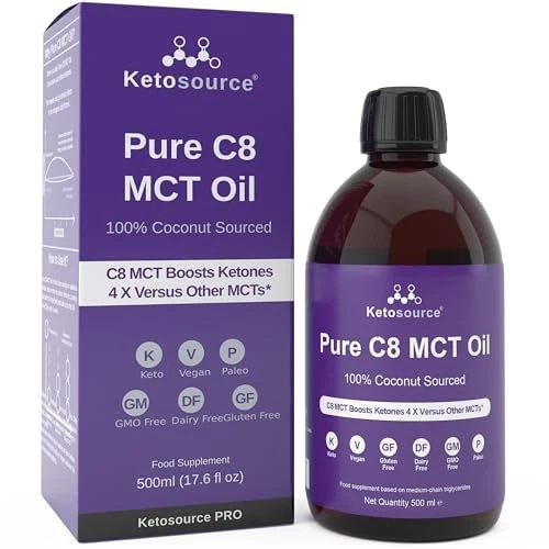 KETOSOURCE PURE C8 MCT Oil | Boosts Ketones 4X Versus Other MCTs ...
