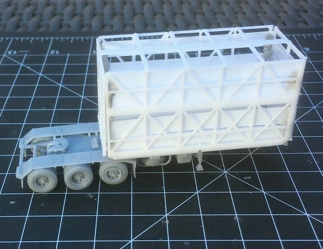 1/87 HO SCALE Australian 20ft Livestock Cattle Trailer Model Kit Herpa ...