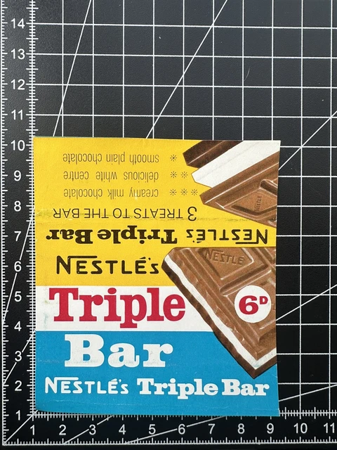 VINTAGE NESTLE’S MILK Chocolate Triple Bar Wrapper Confectionery £4.99 ...