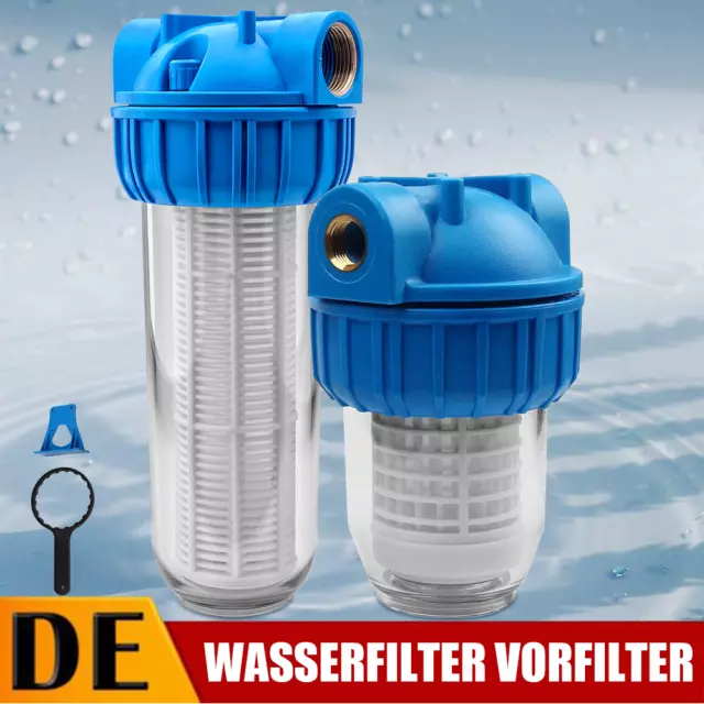 WASSERFILTER VORFILTER 5000 L/h PUMPENFILTER FILTER HAUSWASSERWERK 10 ...