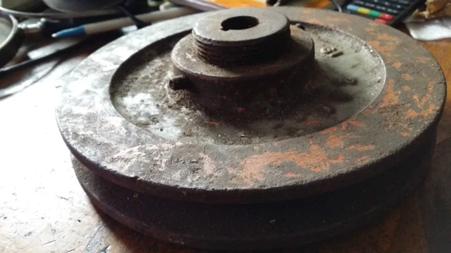 ADJUSTABLE STEEL ALLOY V-belt 1A 1B Pulley OD 7", round SLOTTED Bore 5/ ...