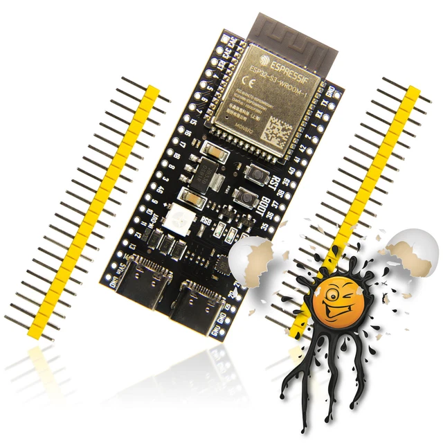 ESP32-S3 DOPPIA SCHEDA flash Python USB-C ESP32-WROOM N8R2 N16R8 2/8 M PSRAM 8/16M EUR 17,54 ...