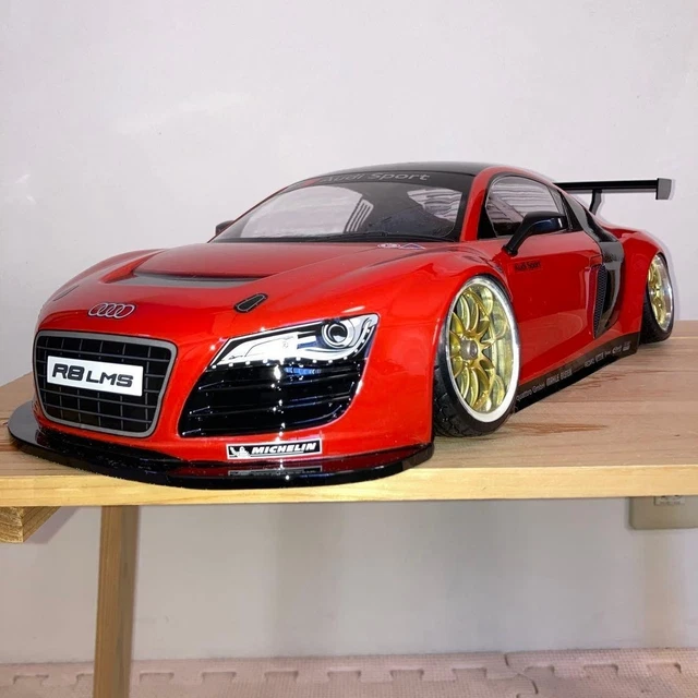 TAMIYA AUDI R8 LMS 1/10 RC Car Body with Mirrors and Rear Wing Body ...