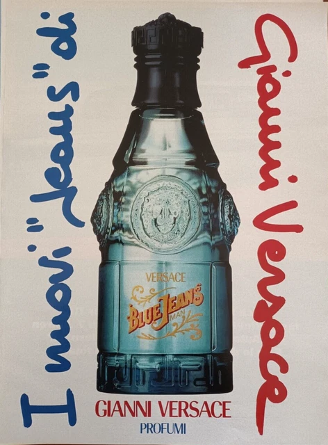 CLIPPING PUBBLICITÀ ADVERTISING 1994 Profumi GIANNI VERSACE BLUE JEANS ...