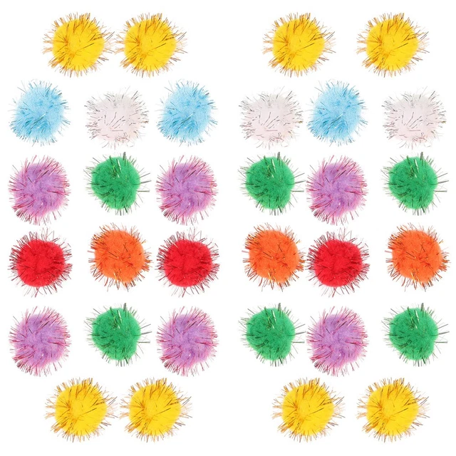 200 PCS POLYESTER Puff Balls Fuzzy Pompom Craft Materials for Kids $24. ...
