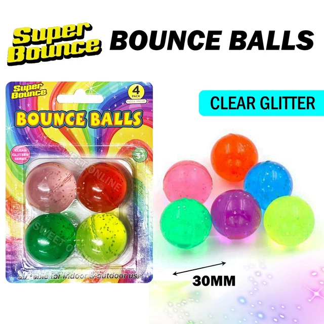 SUPER HIGH BOUNCE Ball Glitter Bouncy Rubber Jet Balls Kids Fun Gift ...
