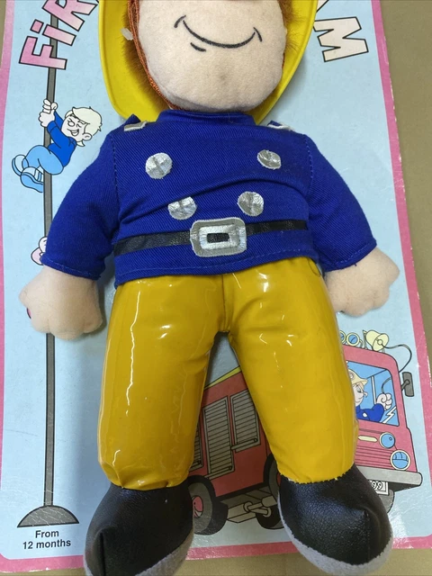 VINTAGE FIREMAN SAM Plush Toy new on card by Golden Bear figure approx ...
