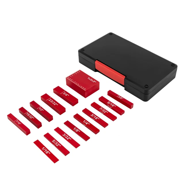 15PCS ALUMINUM PRECISION Setup Blocks Height Gauge Set for Router ...