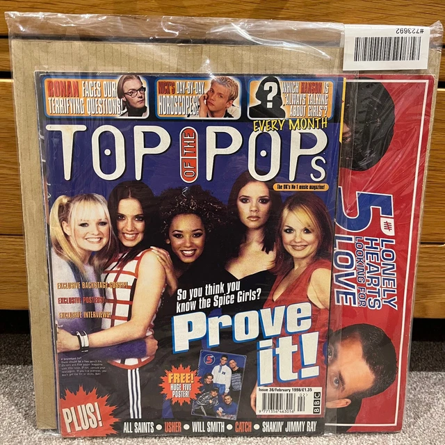 TOP OF THE Pops Totp Magazine Feb 1998 Spice Girls Cover 5Ive Five £16. ...