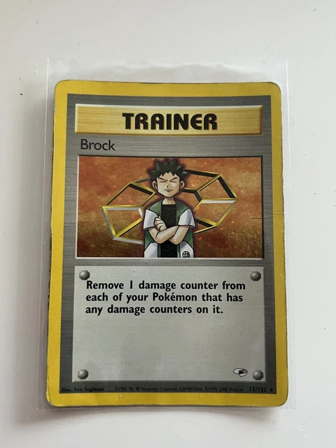BROCK TRAINER (15/132) Holo - Gym Heroes Pokemon Card! - MP EUR 17,77 ...
