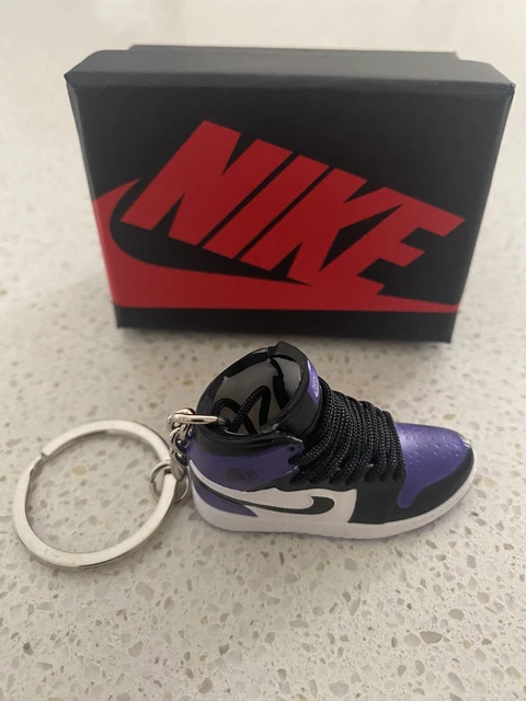 NIKE AIR JORDAN 1 Retro High-(Court Purple)-3D Sneaker Keychain With ...