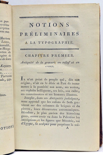 RARE MONOGRAPHIE SUR les origines de l'art typographique Bruxelles 1799 ...