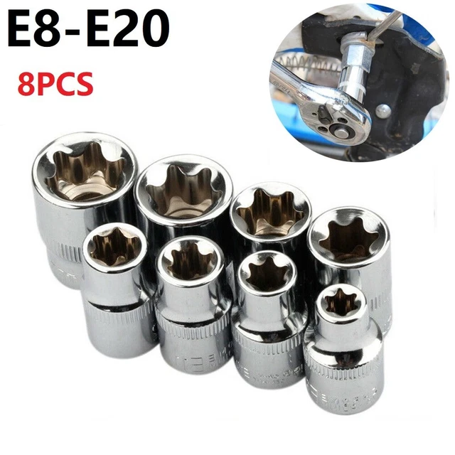 ENSEMBLE DE CL??S ?? douille ??toile Torx polyvalent 8 pi??ces 3/8 pouces pour e EUR 22,09 ...