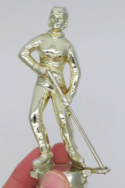 VINTAGE 1970'S FEMALE Hockey Player Metal Trophy Topper, Hot Rod Hood ...