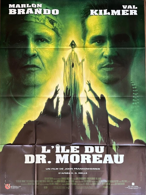 AFFICHE CINÉMA L'ILE DU DOCTEUR MOREAU 120x160cm Poster Marlon Brando ...