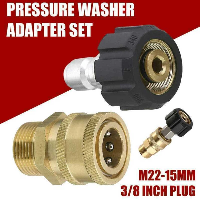 ADAPTATEUR POUR NETTOYEUR haute pression 5000 PSI M22 3/8 pouces, raccord rapide EUR 19,19 ...
