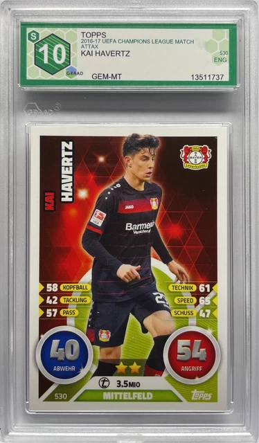 GRAAD 10 - Kai Havertz - Topps Match Attax UCL 2016/17 Rookie EUR 300 ...