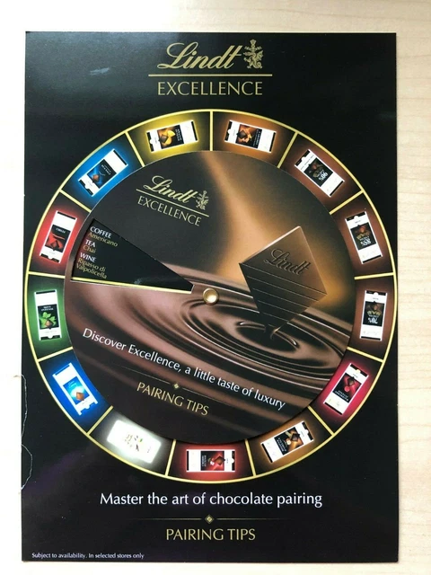 LINDT EXCELLENCE CHOCOLATE Pairing Card - Master the Art of Chocolate ...