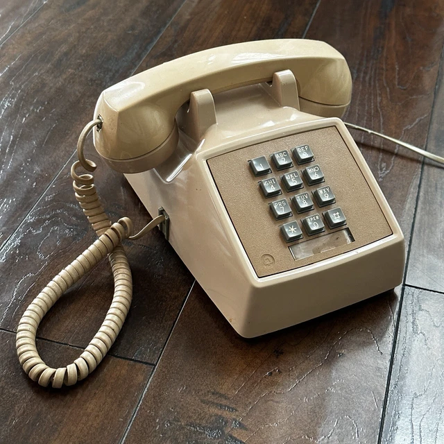 BEIGE WESTERN ELECTRIC Bell System 2500 DM Desk Telephone Push Button ...