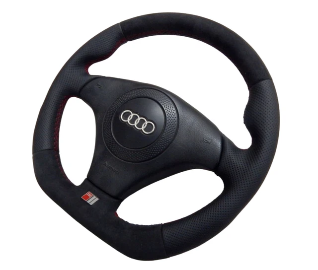 AUDI A4 S4 B5 80 A6 S6 4B A8 S8 D2 S-LINE Nouveau volant en cuir à fond ...