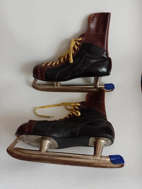 BAUER ICE SKATES Vintage Canada Genuine Leather Size 10 Collectable ...