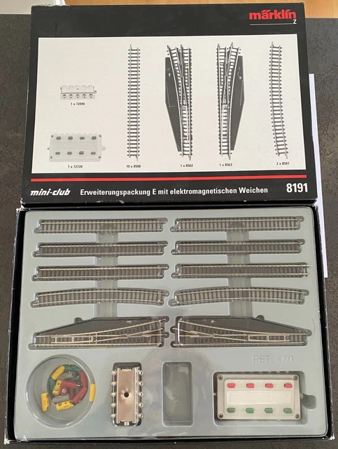 SET DE RAILS et aiguillages electriques Marklin voie Z ref 8191 EUR 49 ...